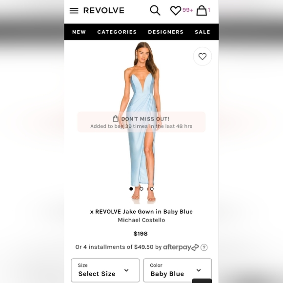 Michael Costello | Dresses | Revolve Jake Gown In Baby Blue | Poshmark
